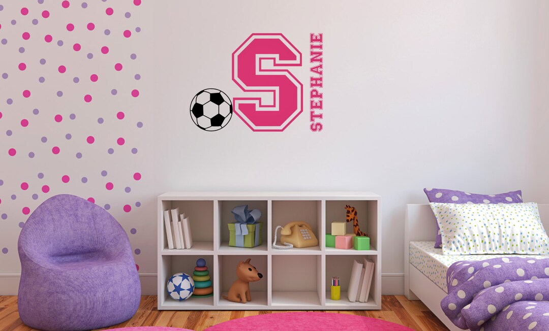 Varsity Letter Monogram Soccer Decal, Wall Decal, Monogram Sports Decal ...