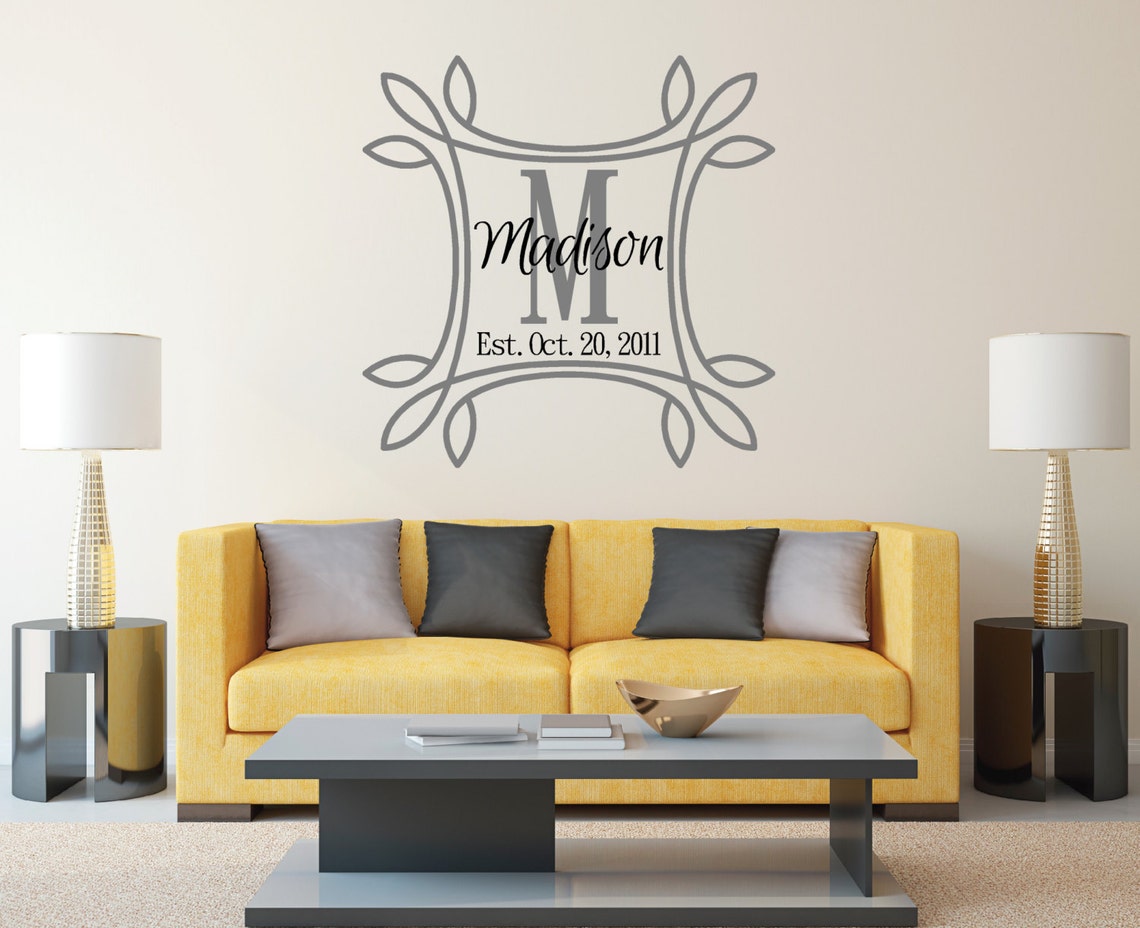 Personalized Family Name Wall Decal Family Name and | Etsy