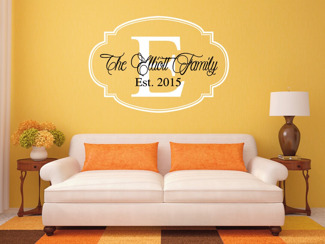 Personalized Family Name and Year Decal, Monogram Family Name Decal ...