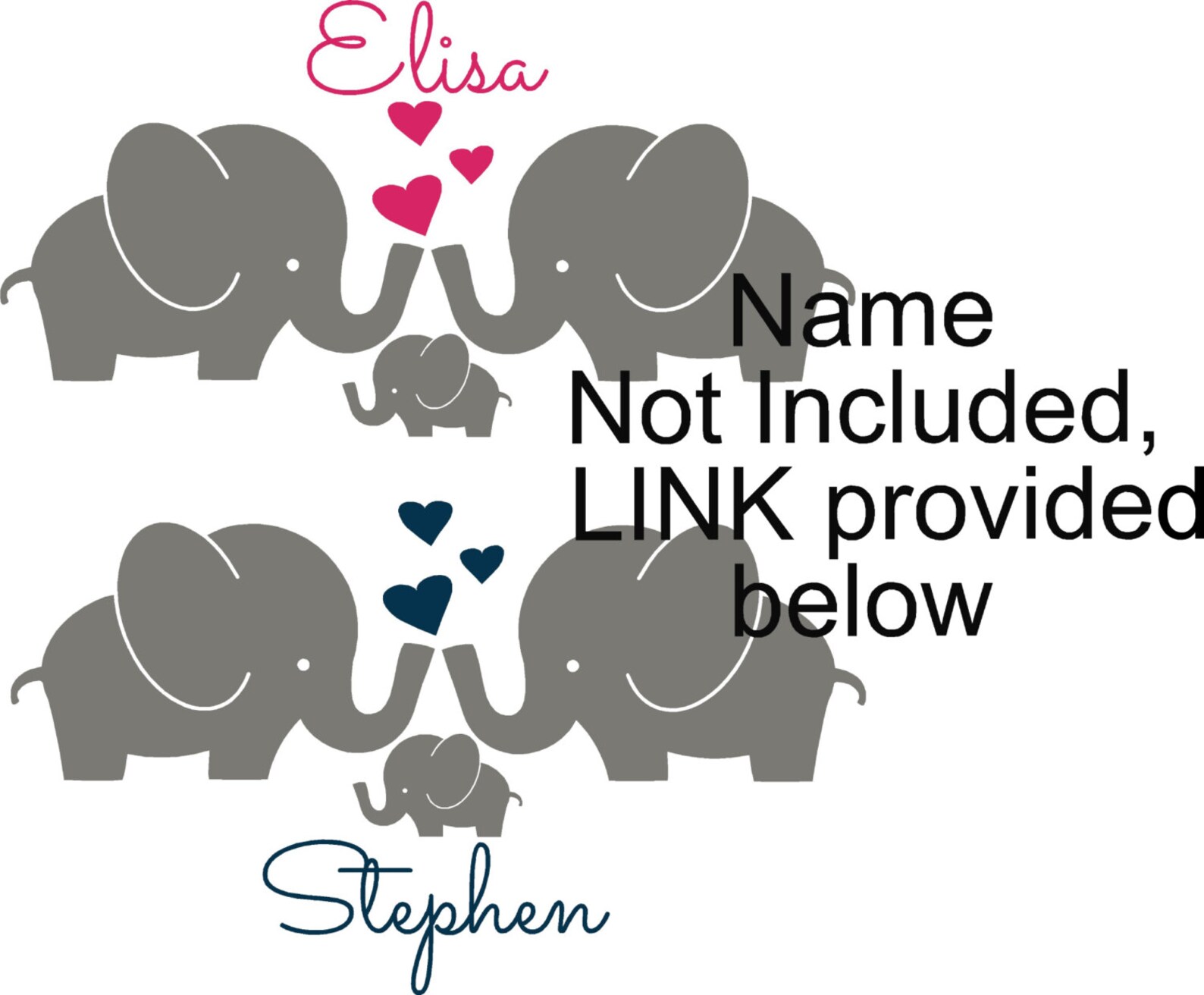Elephant Family Wall Decal, Nursery Wall Decal, Family Decal, Elephants ...