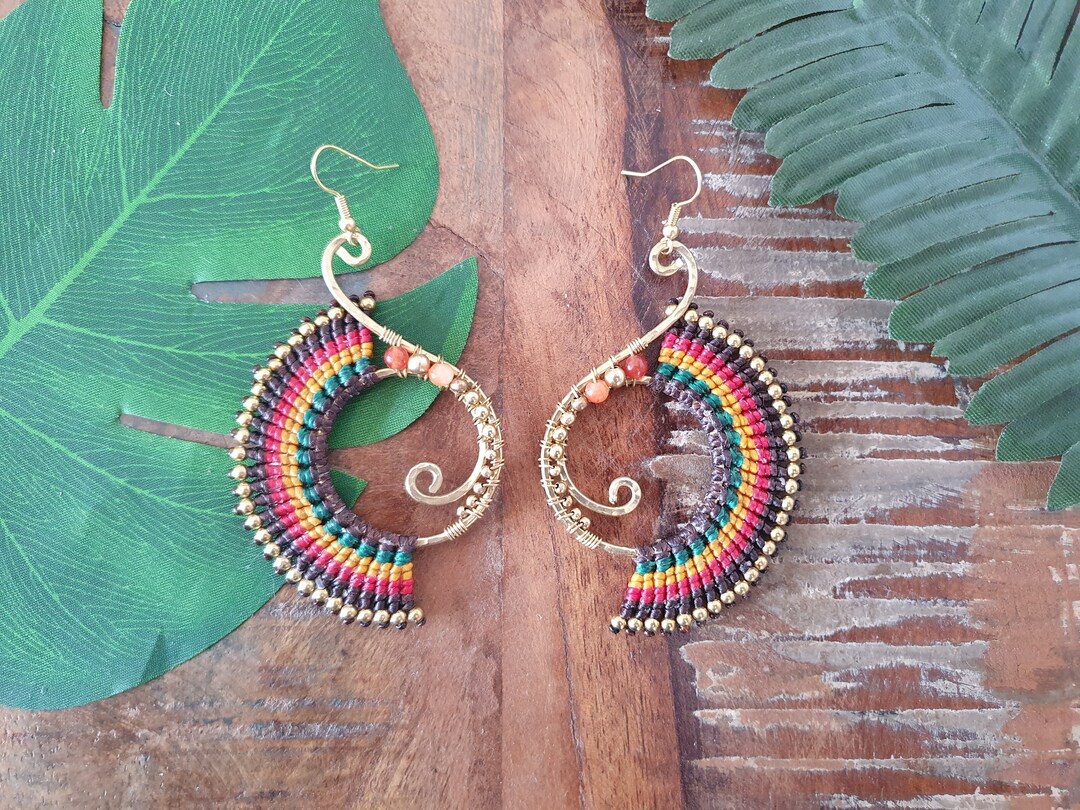 Reggae Spirale Ohrringe,Draht Boho Ohrringe,Statement Ohrringe,Tribal ...