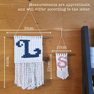 Personalised Alphabet Letter Macrame Wall Hanging, New Baby Shower Gift ...