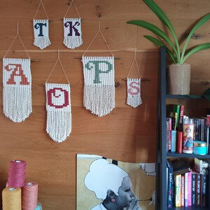 Personalised Alphabet Letter Macrame Wall Hanging, New Baby Shower Gift ...