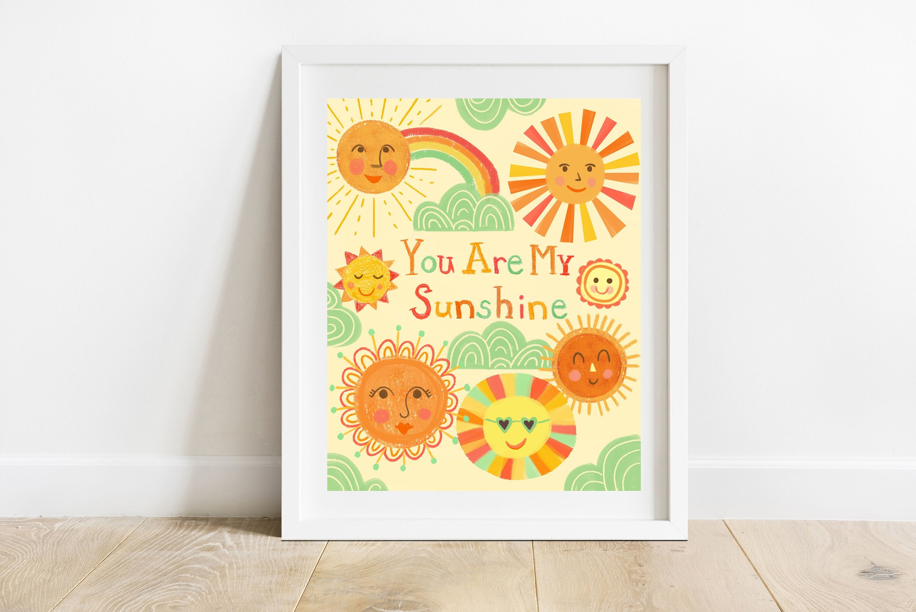 You Are My Sunshine 8 X 10 Art Print/ Kids Sun Collage Illustration ...