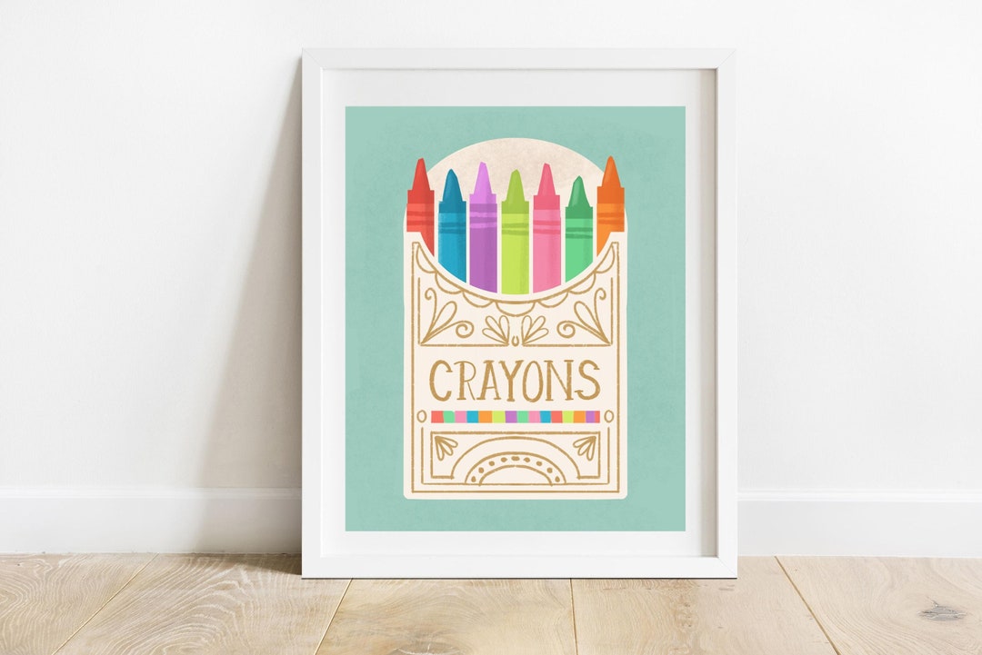 Box of Crayons 8 X 10 Art Print/ Kids Room Art Supplies Illustration ...