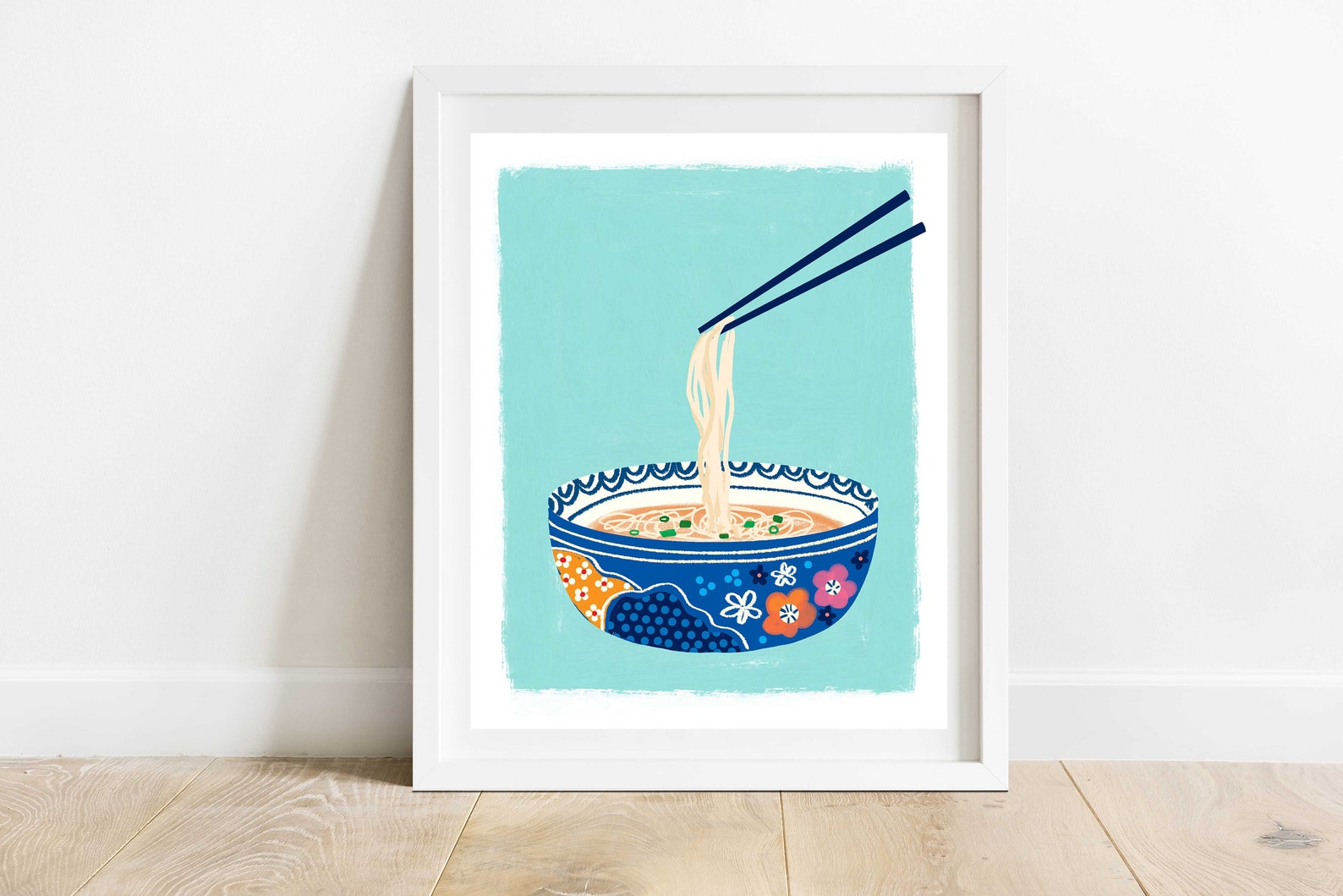Noodle Bowl 8 X 10 Kitchen Print/ Food Illustration Wall - Etsy