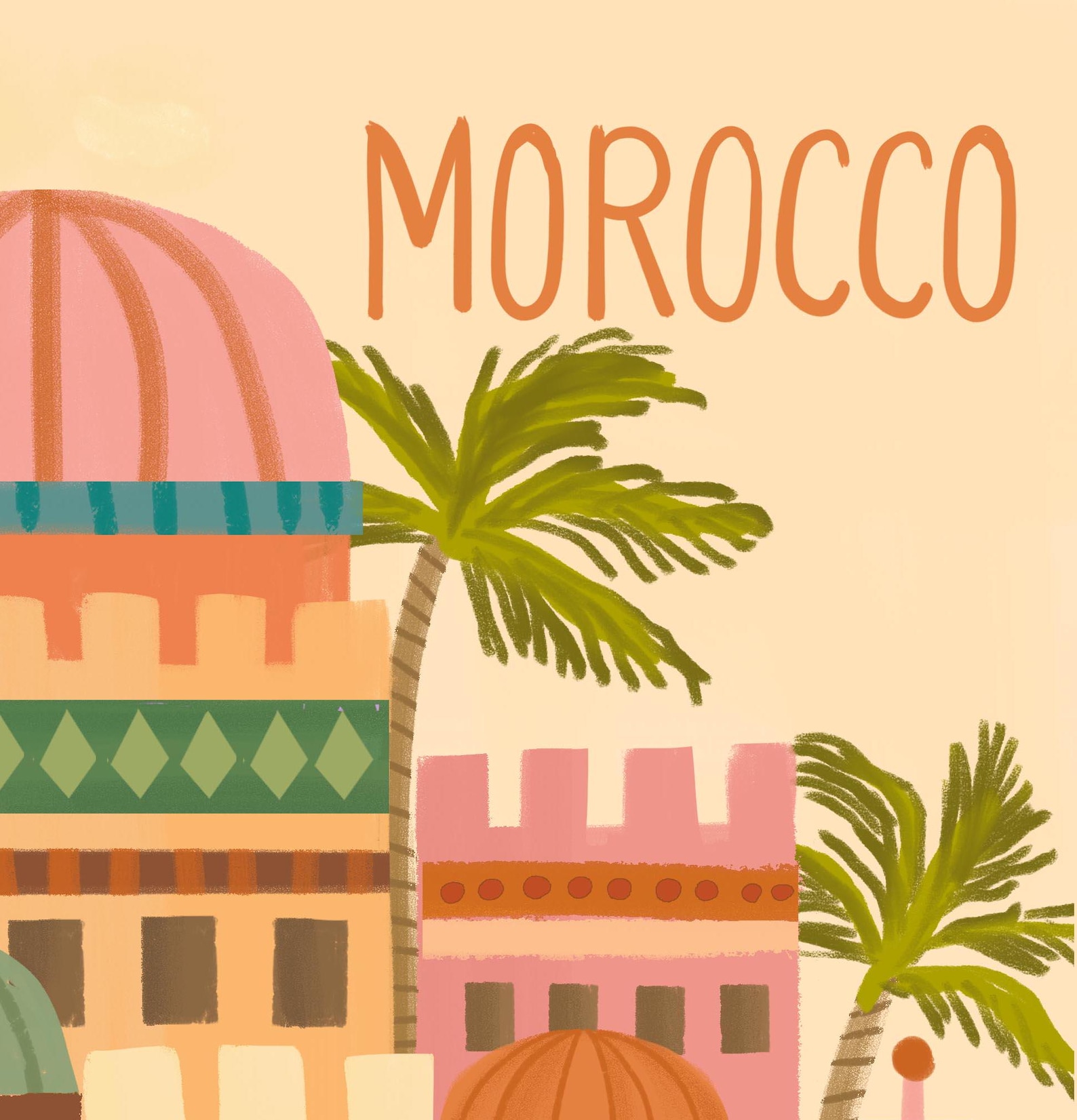 Morocco Postage Stamp Art Print/ 8 X 10 Moroccan City Travel ...