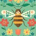Floral Bee Folk Art 8 X 10 Art Print/ Woodland Insect Illustration ...