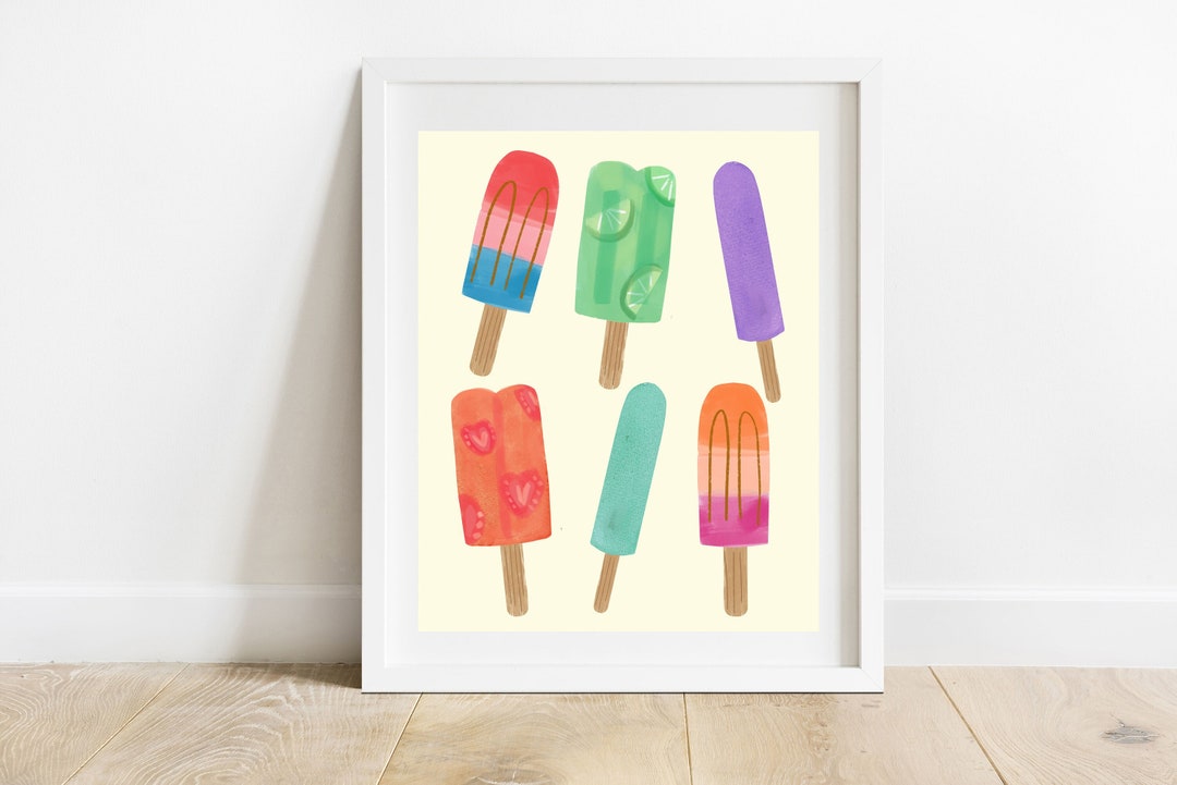 Popsicles 8 X 10 Art Print/ Summer Food Illustration/ Colorful Kids ...