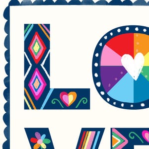 LOVE LGBTQ 8 X 10 Art Print/ Rainbow Lettering Pride Illustration/ Kids ...