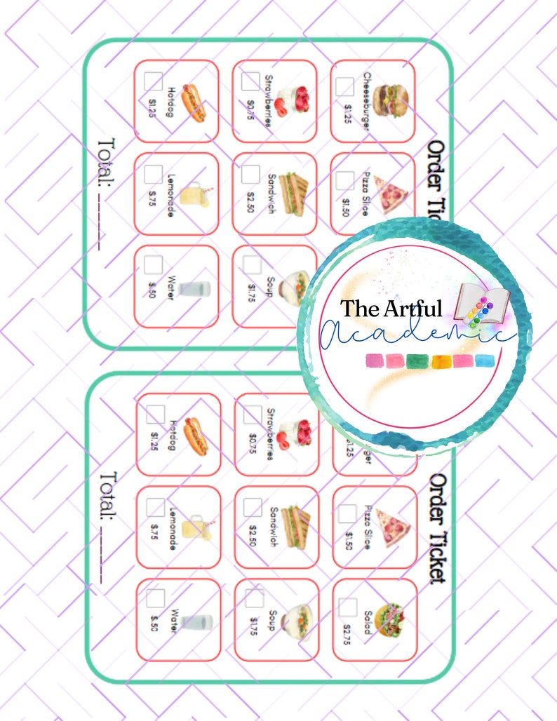 Pretend Play Restaurant Playset, Diner Playset, Printable, Pretend Play ...