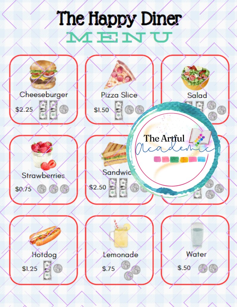 Pretend Play Restaurant Playset, Diner Playset, Printable, Pretend Play ...