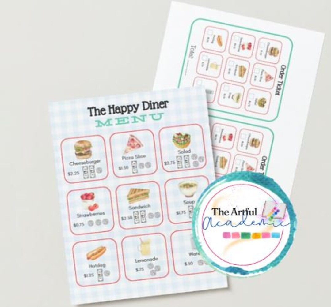 Pretend Play Restaurant Playset, Diner Playset, Printable, Pretend Play ...