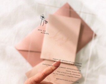 Clear Transparent Wedding Invitation, Transparent Invitation, White Ink ...