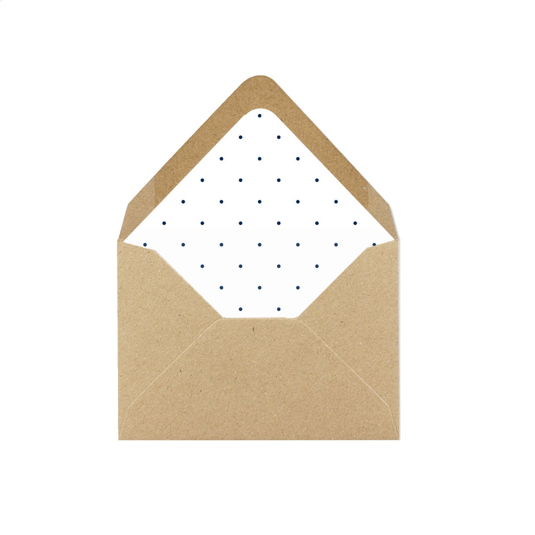 Printable Mini Navy Blue Polka Dot Envelope Liner/patterned Backer 8.5 ...