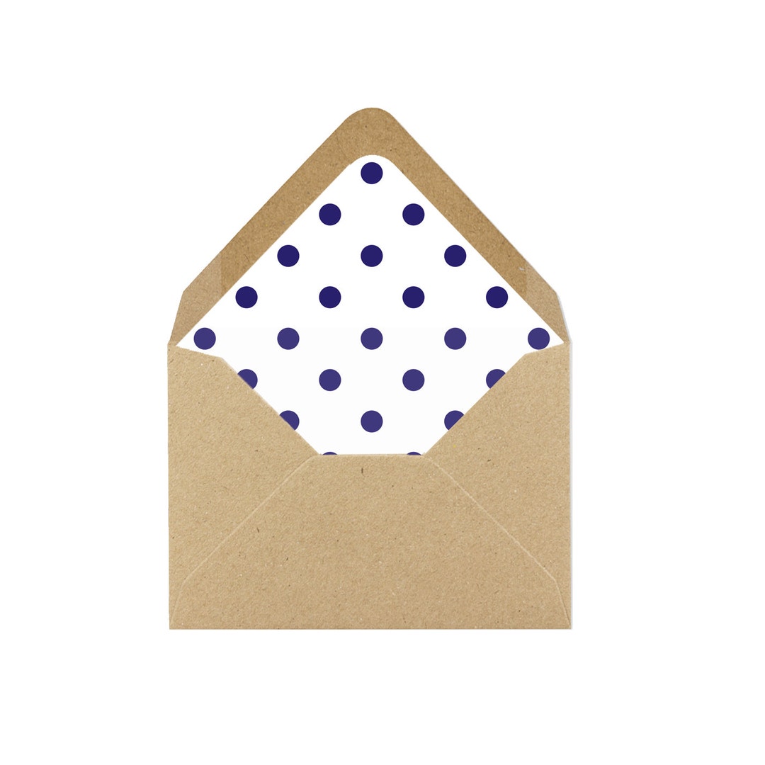 Printable Navy Blue Polka Dot Envelope Liner/patterned Backer 8.5 X 11 ...