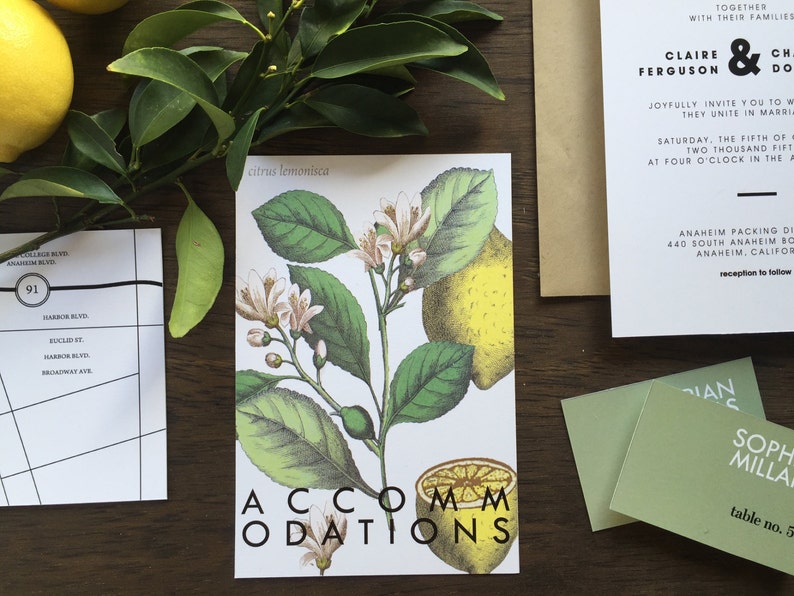 Invitation de citron agrumes invitation invitation | Etsy