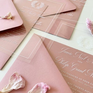 Clear Transparent Wedding Invitation, Transparent Invitation, White Ink ...