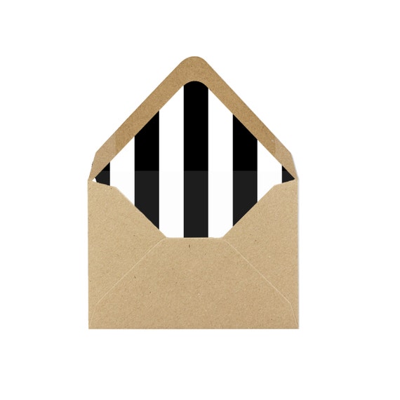 Printable Black and White Striped Envelope Liner/patterned | Etsy