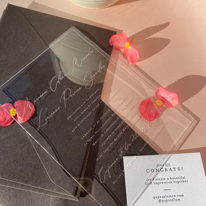 Clear Wedding Invitation - Etsy