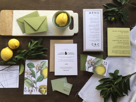 Invitation de citron agrumes invitation invitation | Etsy