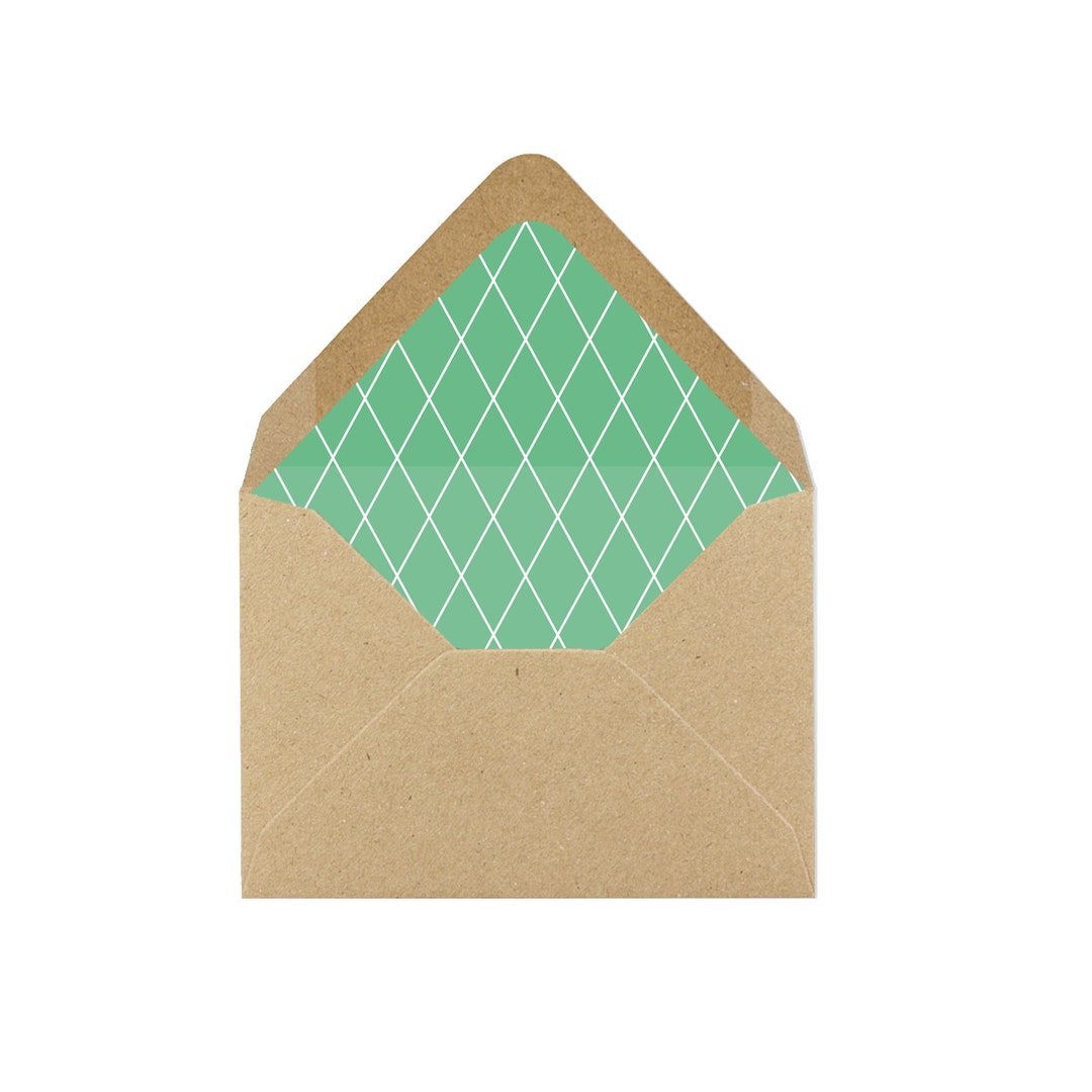 Printable Green Diamond Envelope Liner/patterned Backer 8.5 X 11 ...