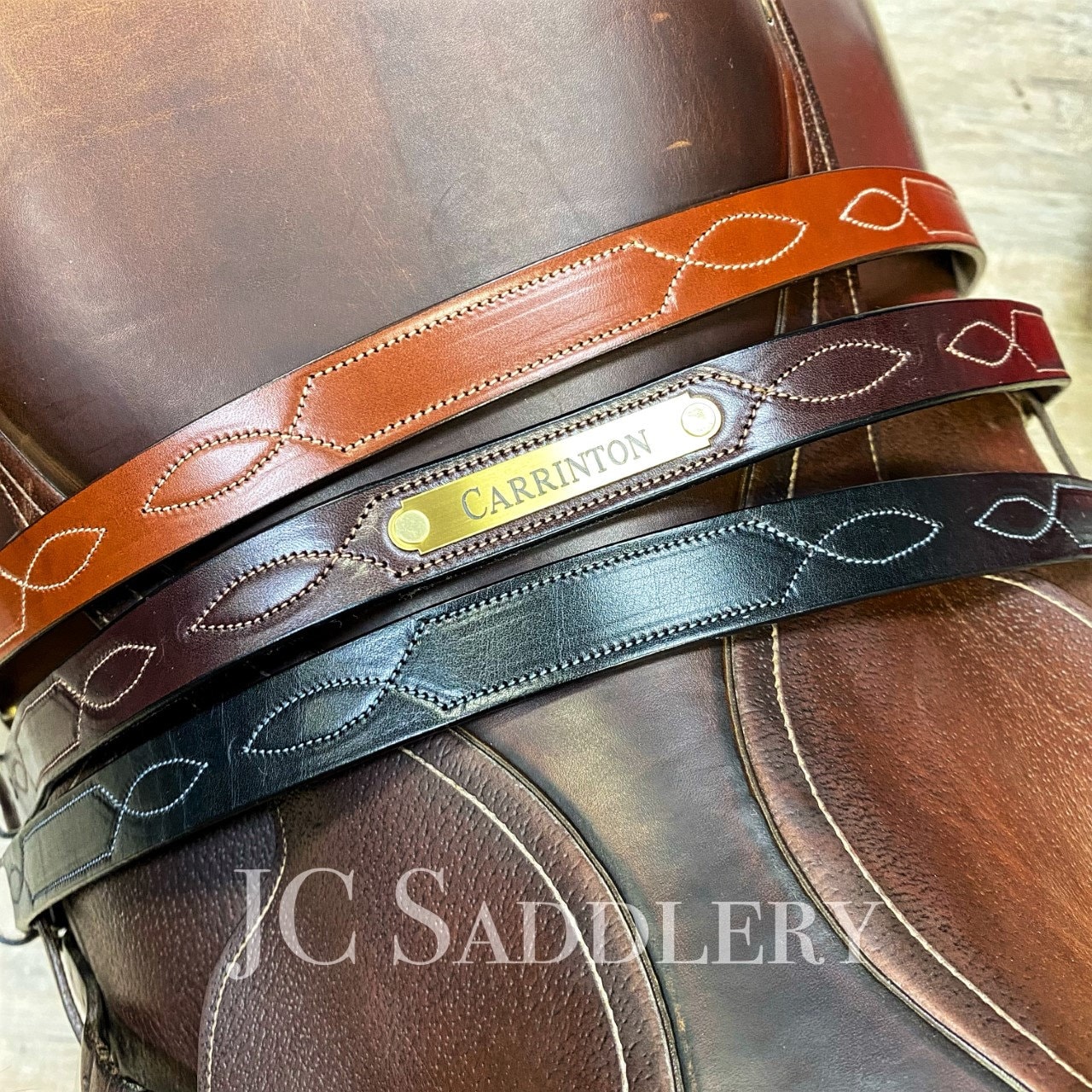 Personalized Fancy Stitched Leather Belt With Custom Engraved Nameplate ...
