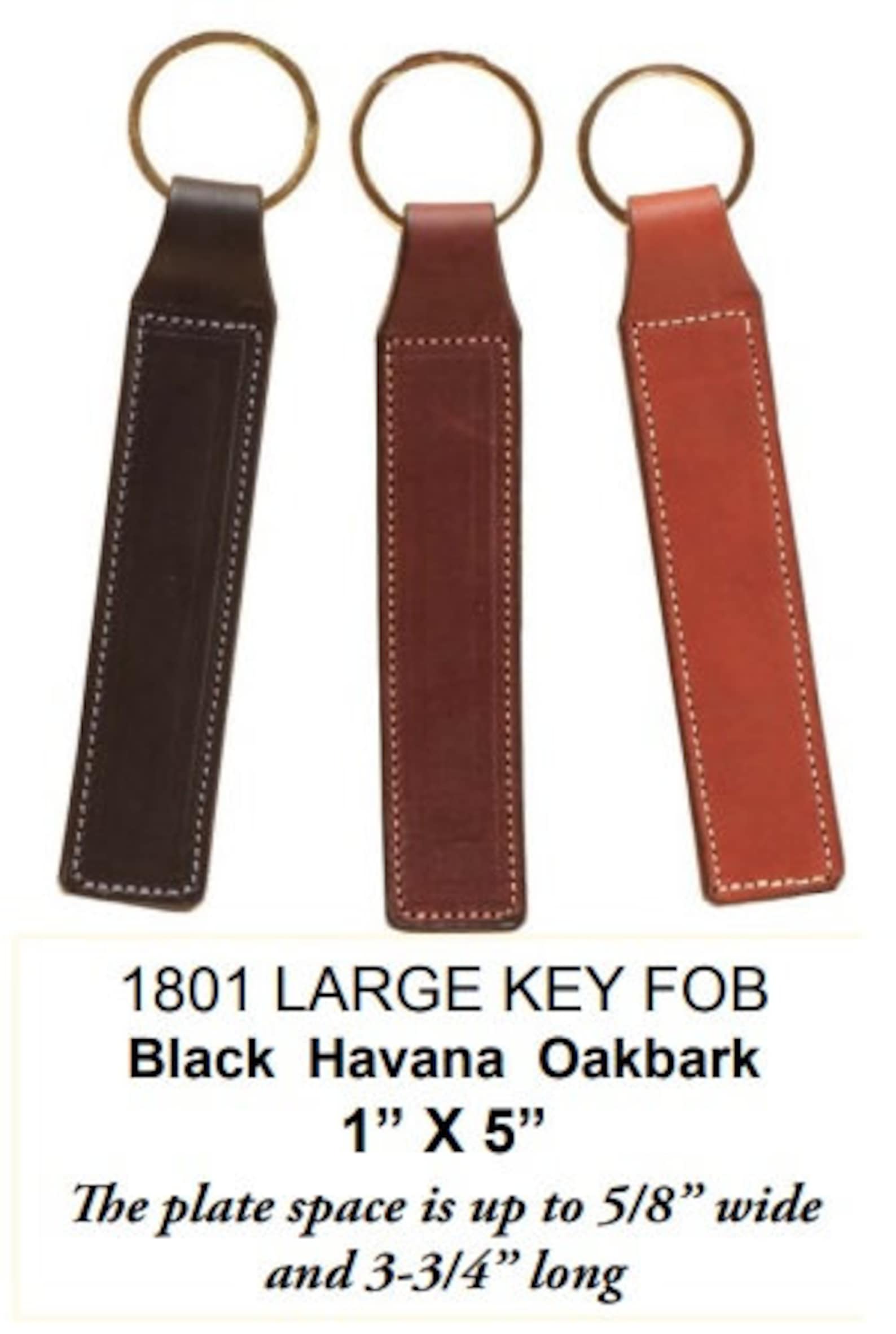 Custom Engraved Leather Key Chain Fob With Solid Brass Nameplate - Made ...