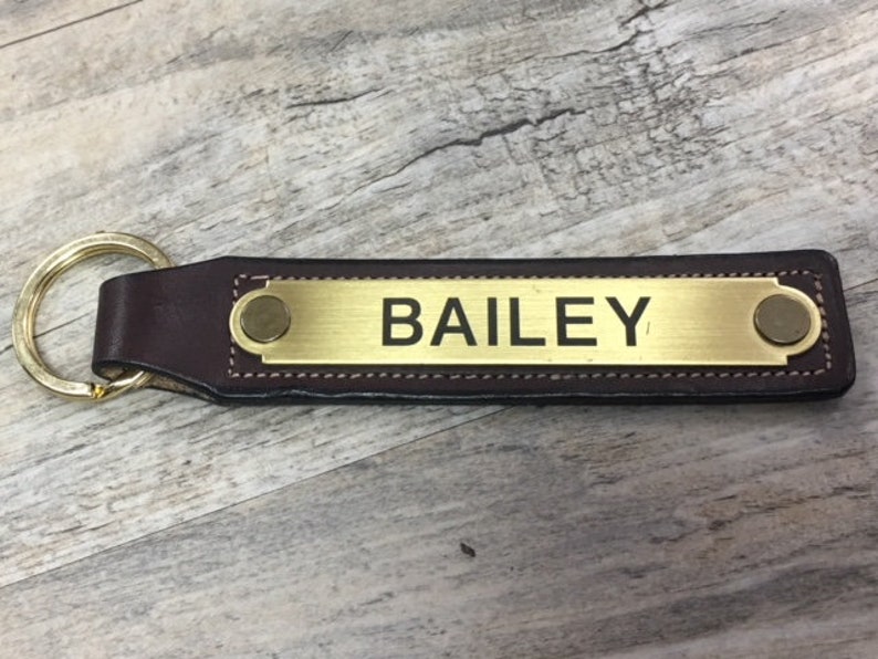 Custom Engraved Leather Key Chain Fob Made in the USA - Etsy