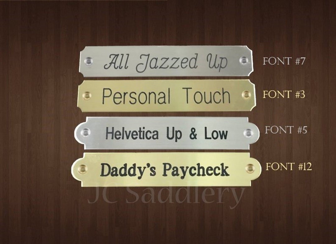 Custom Engraved Solid Brass SADDLE Plate, Personalized Engraving - Etsy