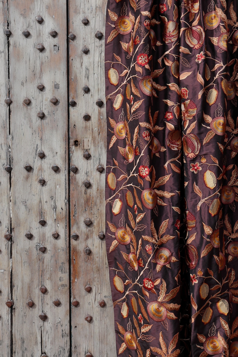 William Morris Fruit Embroiderey With Velvet Lining Portiere Door ...