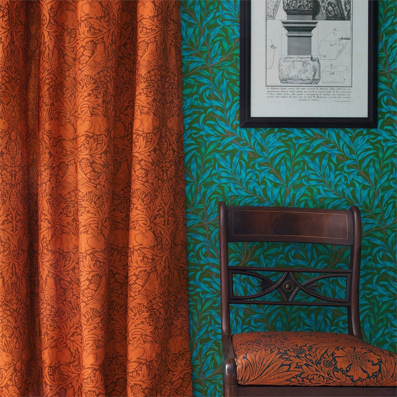 William Morris Brer Rabbit Portiere Curtain With Velvet Lining - Etsy UK