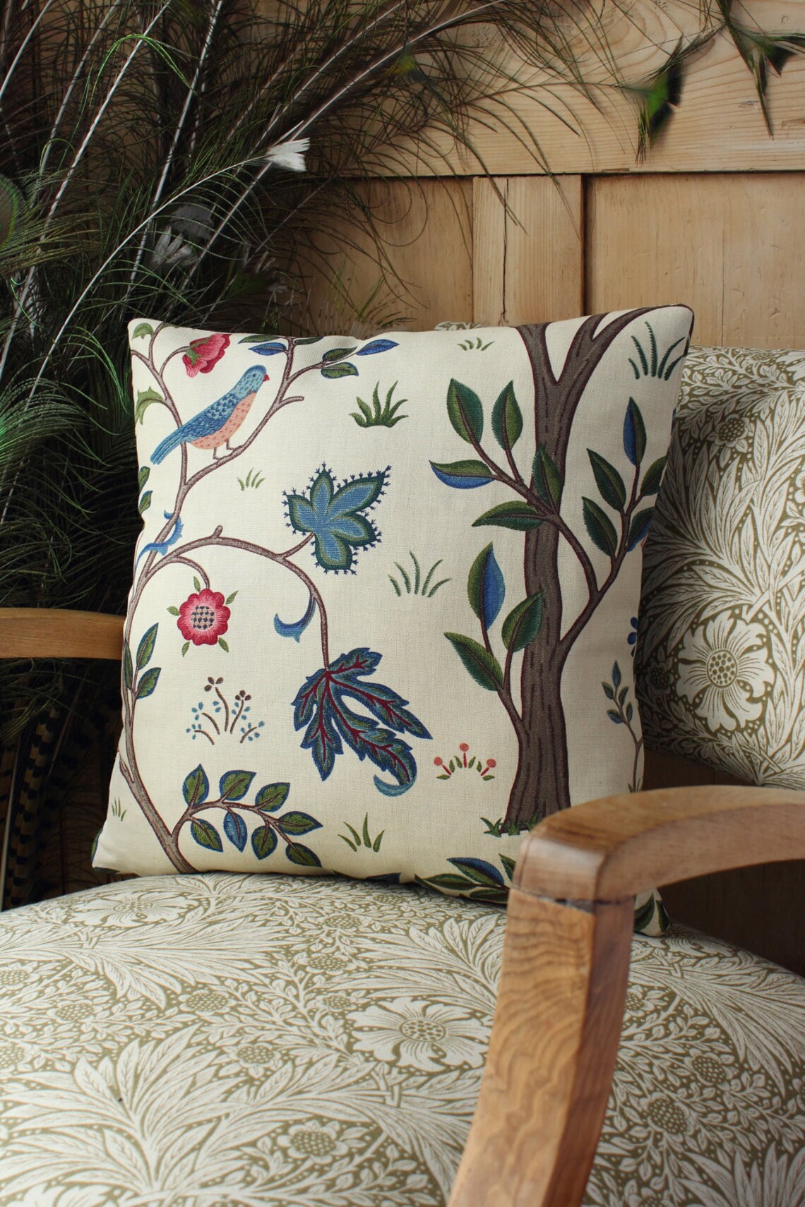 William Morris Kelmscott Tree Double Sided Cushion Cover Wine | Etsy UK