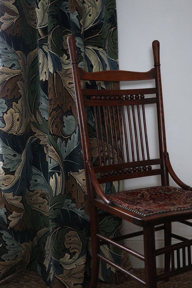 William Morris & Co Acanthus Velvet Portiere Door Curtain Slate Blue ...