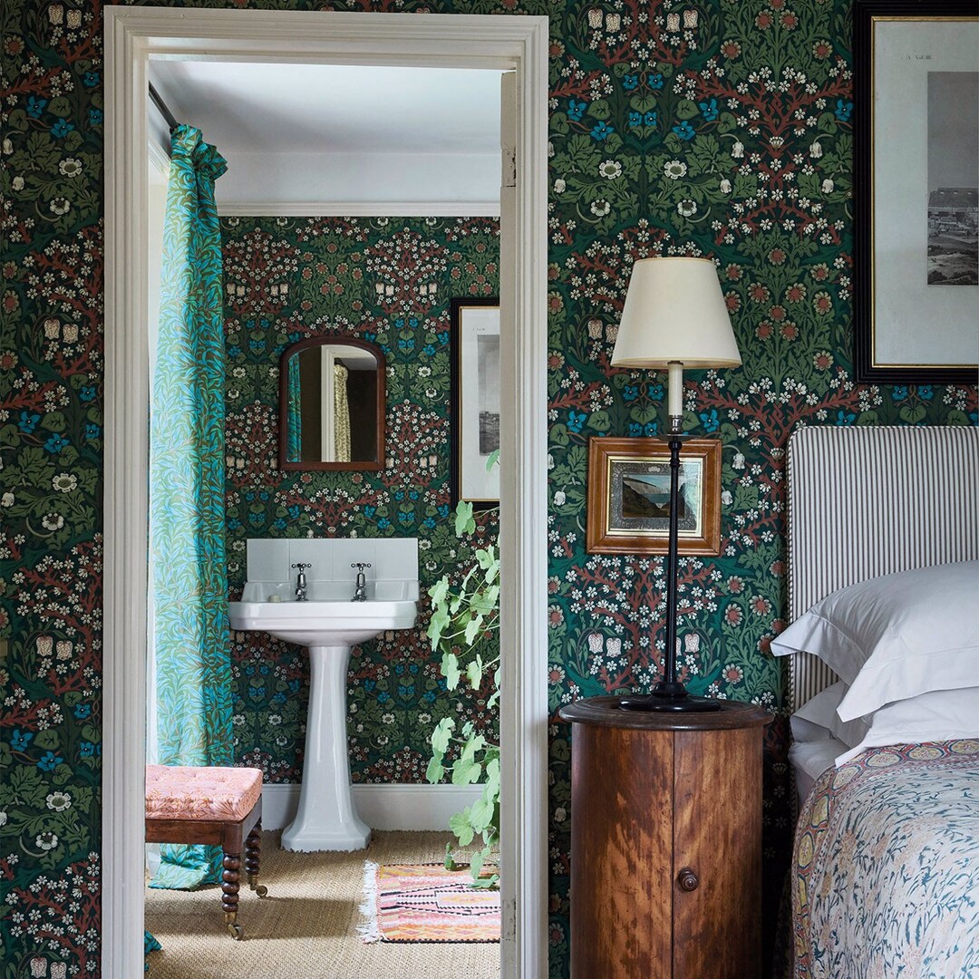 William Morris Willow Bough Portiere Curtain With Velvet Lining - Etsy