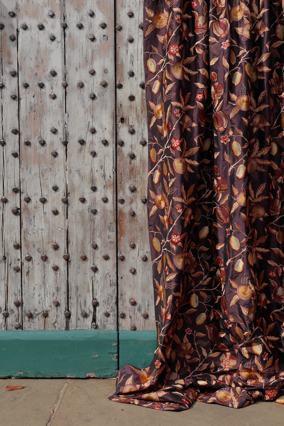 William Morris Fruit Embroiderey With Velvet Lining Portiere Door ...