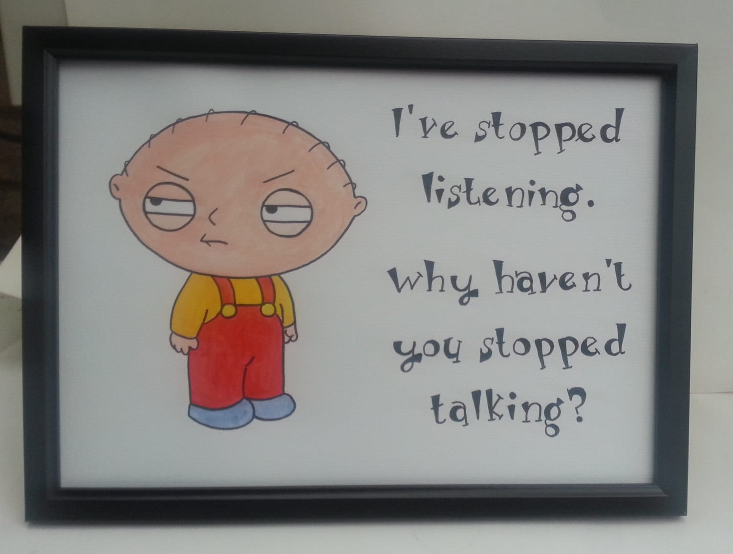 Stewie Griffin Quote A4 Watercolour Painting Family Guy Wall Art ...