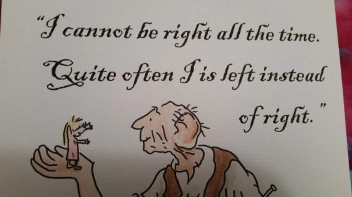 A4 the BFG Quote and Watercolour Painting Roald Dahl Quentin - Etsy UK