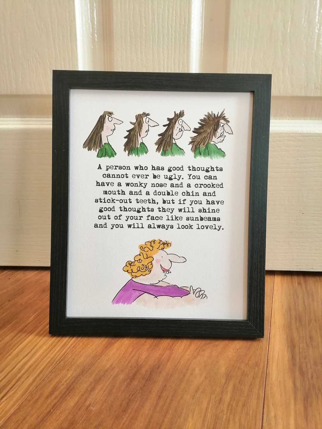The Twits Quote and Watercolour Painting Roald Dahl Quentin Blake Hand ...