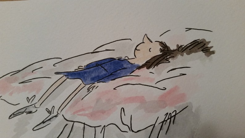 Matilda Watercolour Painting Roald Dahl Quentin Blake Hand - Etsy