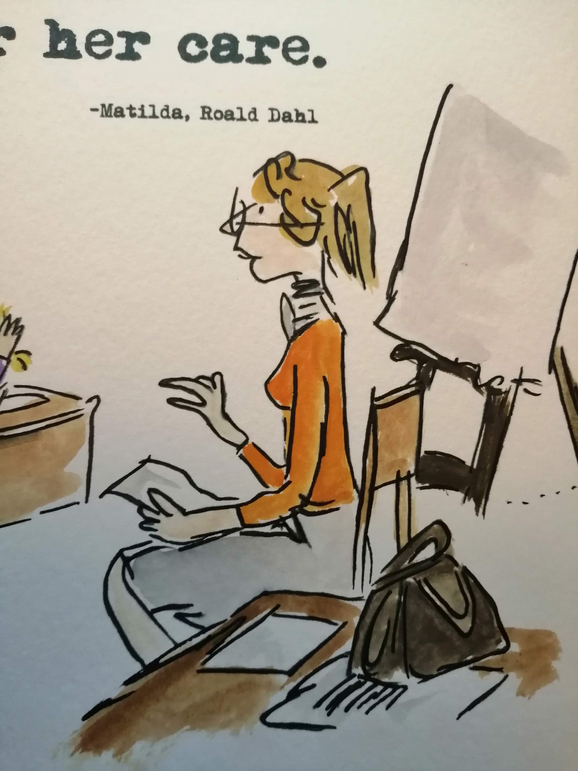 Matilda Quote and Watercolour Painting Roald Dahl Quentin - Etsy UK