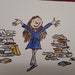 Hand Painted Matilda Quote and Watercolour Painting Roald Quentin Blake ...