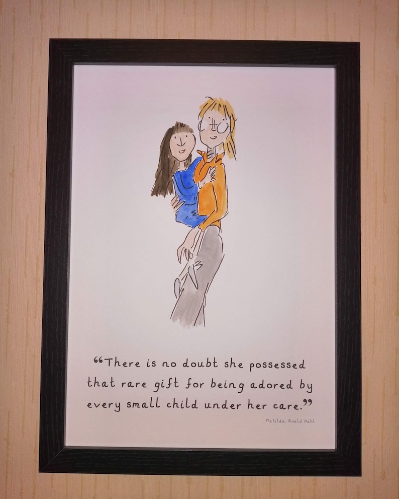 Matilda Quote and Watercolour Painting Roald Dahl Quentin Blake Hand ...