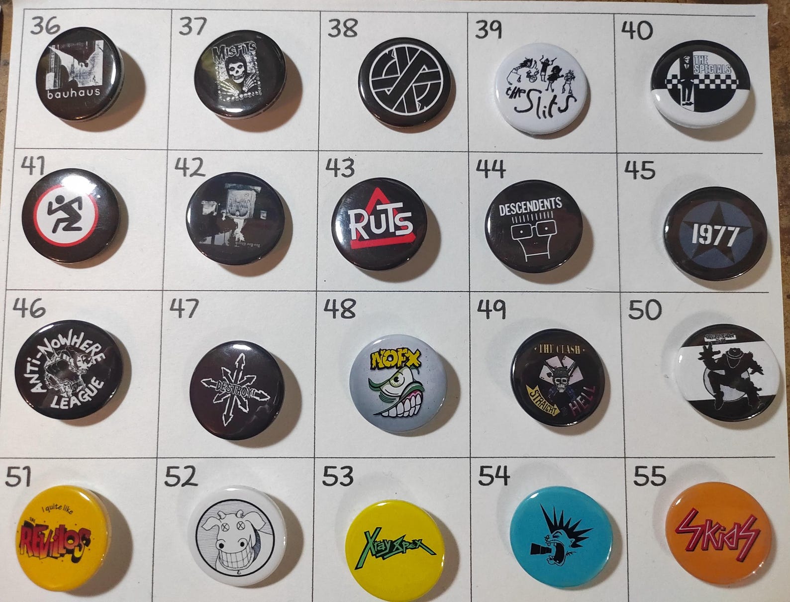 Punk Pinback Button Pins, Band Pins, Music Pins, DIY Pins 25mm 70's ...