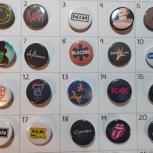 90s Rock Metal Badges Button Pin Small 1 Inch 2.5cm Music Band Fan Art ...