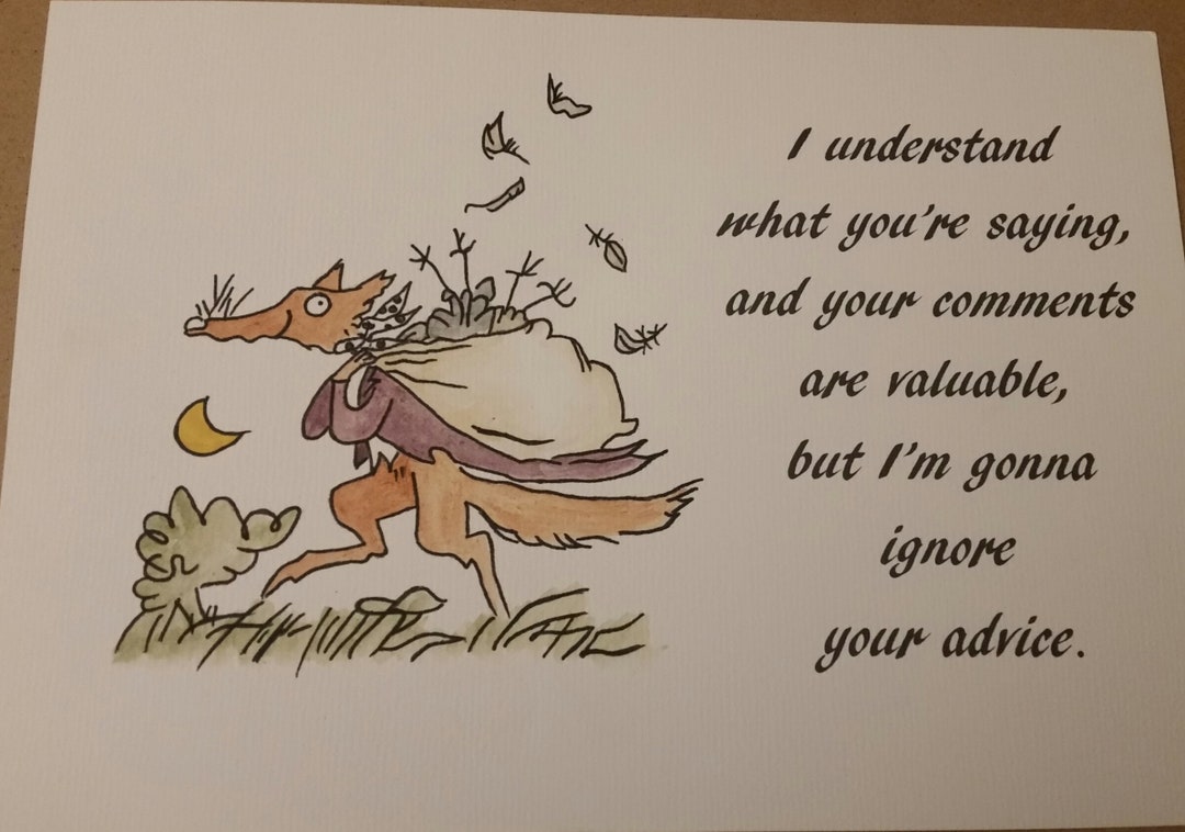 Hand Painted Fantastic Mr Fox Quote Watercolour Painting Roald Dahl ...