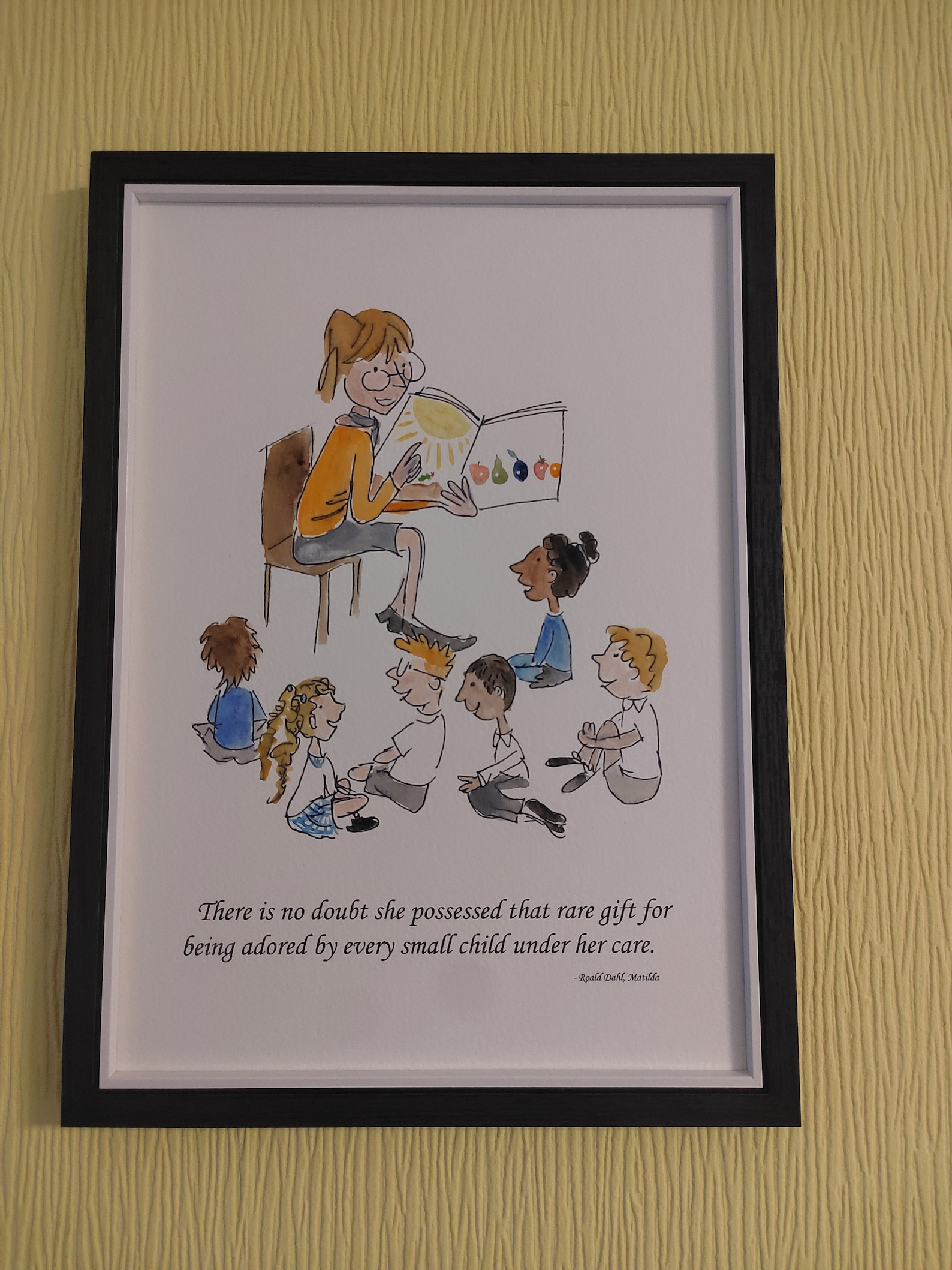 Matilda Teacher Gift Hand Painted Quote and Watercolour Roald Dahl ...