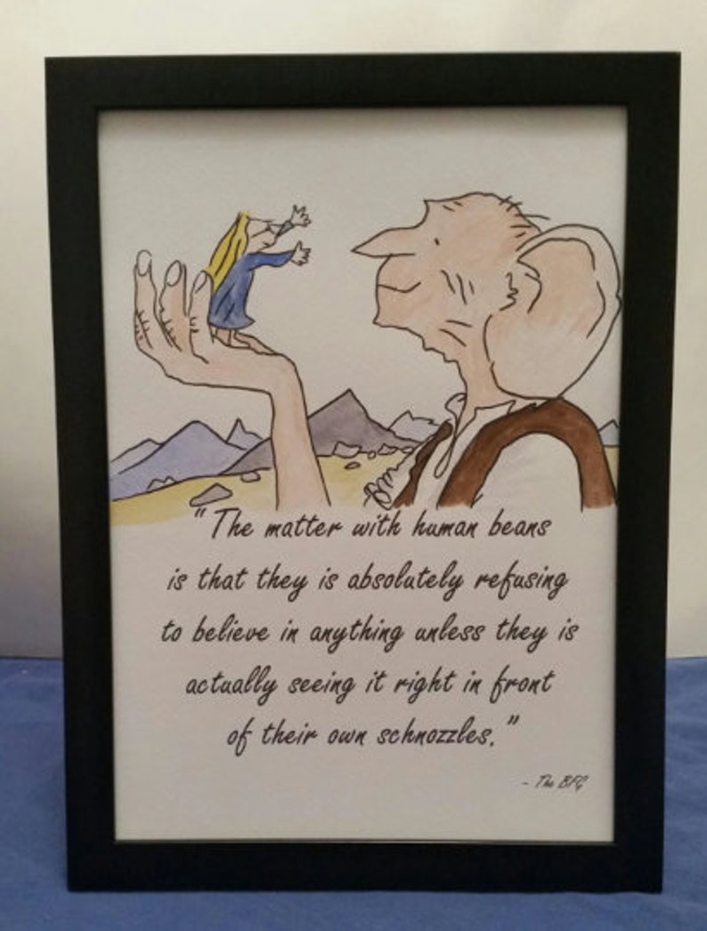 A4 the BFG Quote and Watercolour Painting Roald Dahl Quentin - Etsy UK