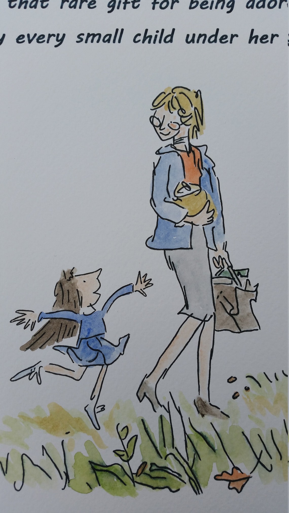 Matilda Miss Honey Quote and Watercolour Painting Roald Dahl Quentin ...