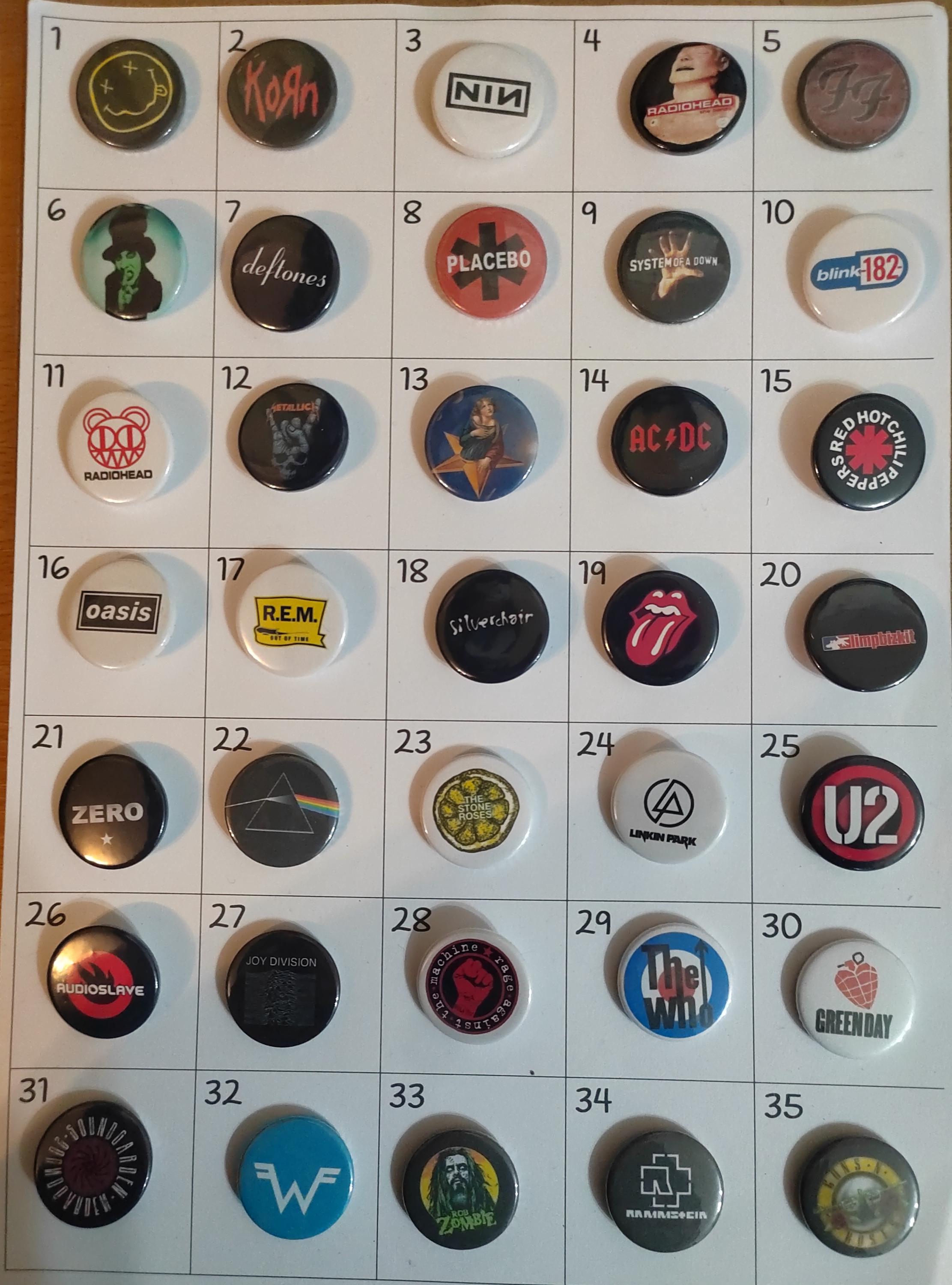 90s Rock Metal Badges Button Pin Small 1 Inch 2.5cm Music Band Fan Art ...